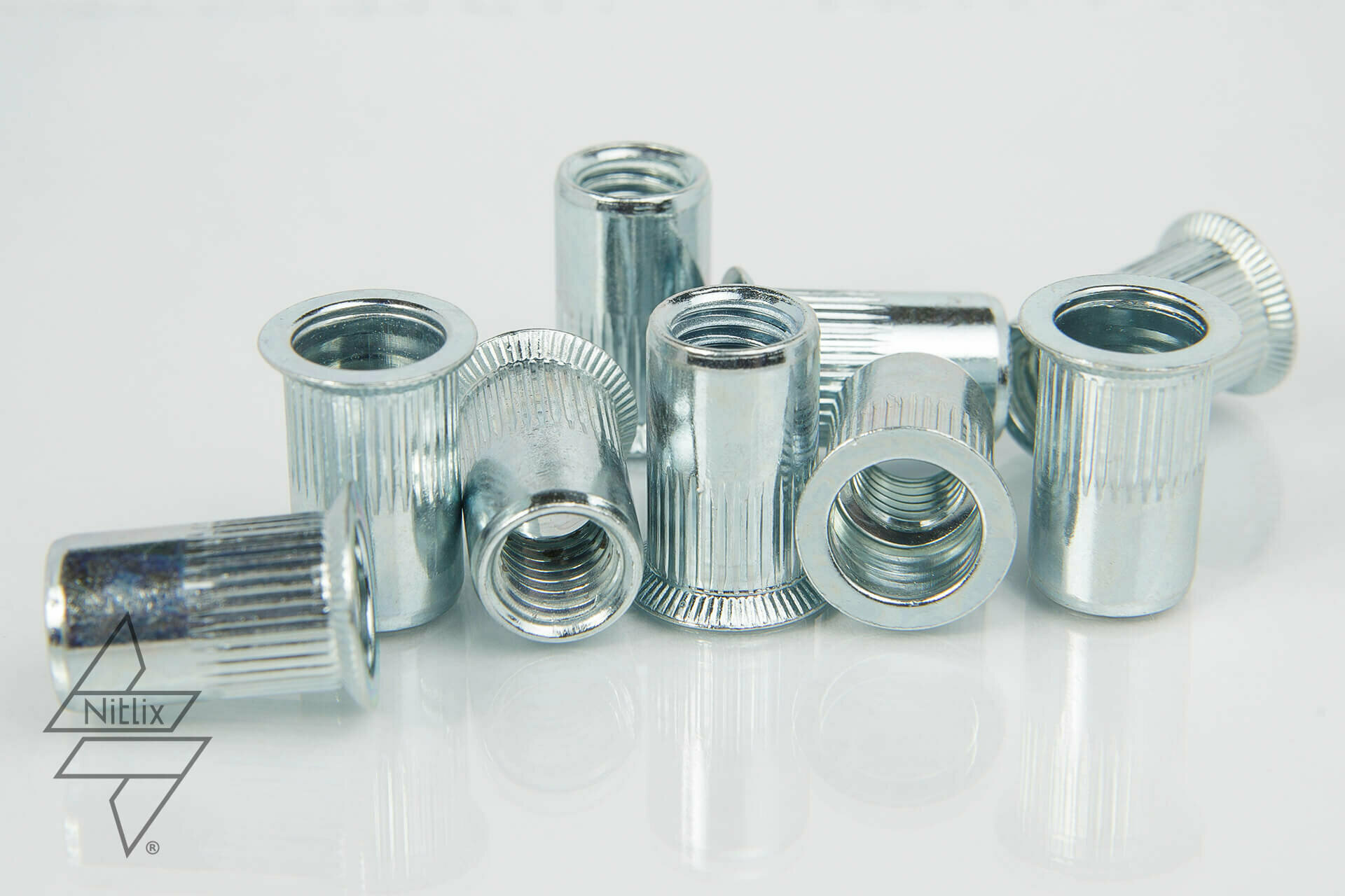 Гайка заклепочная NITLIX М6 потайной борт L=15,5 (1,5-4,0) 100 шт.