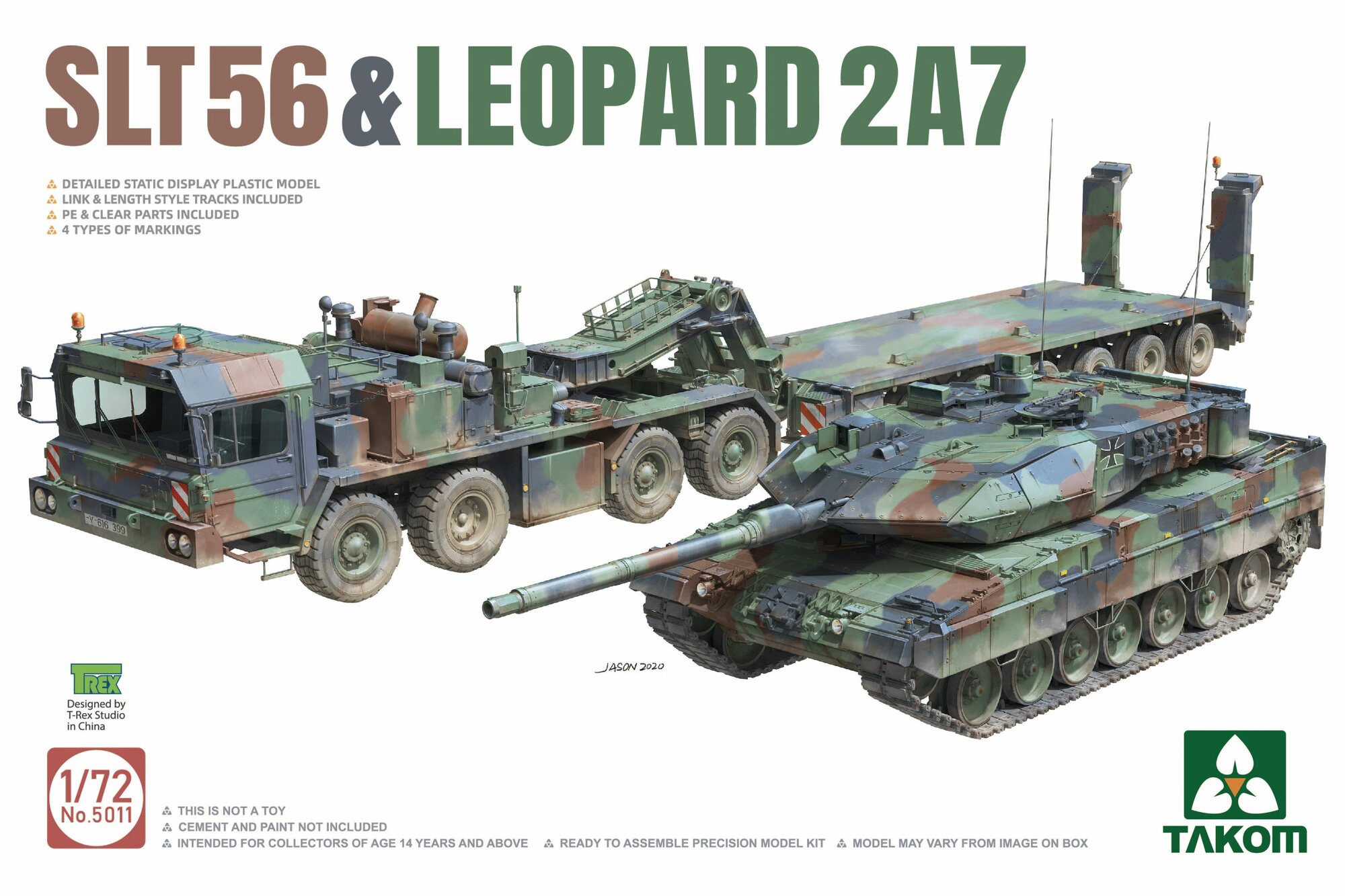 ТА5011 1/72 Немецкий тягач SLT56 с танком Leopard 2A7
