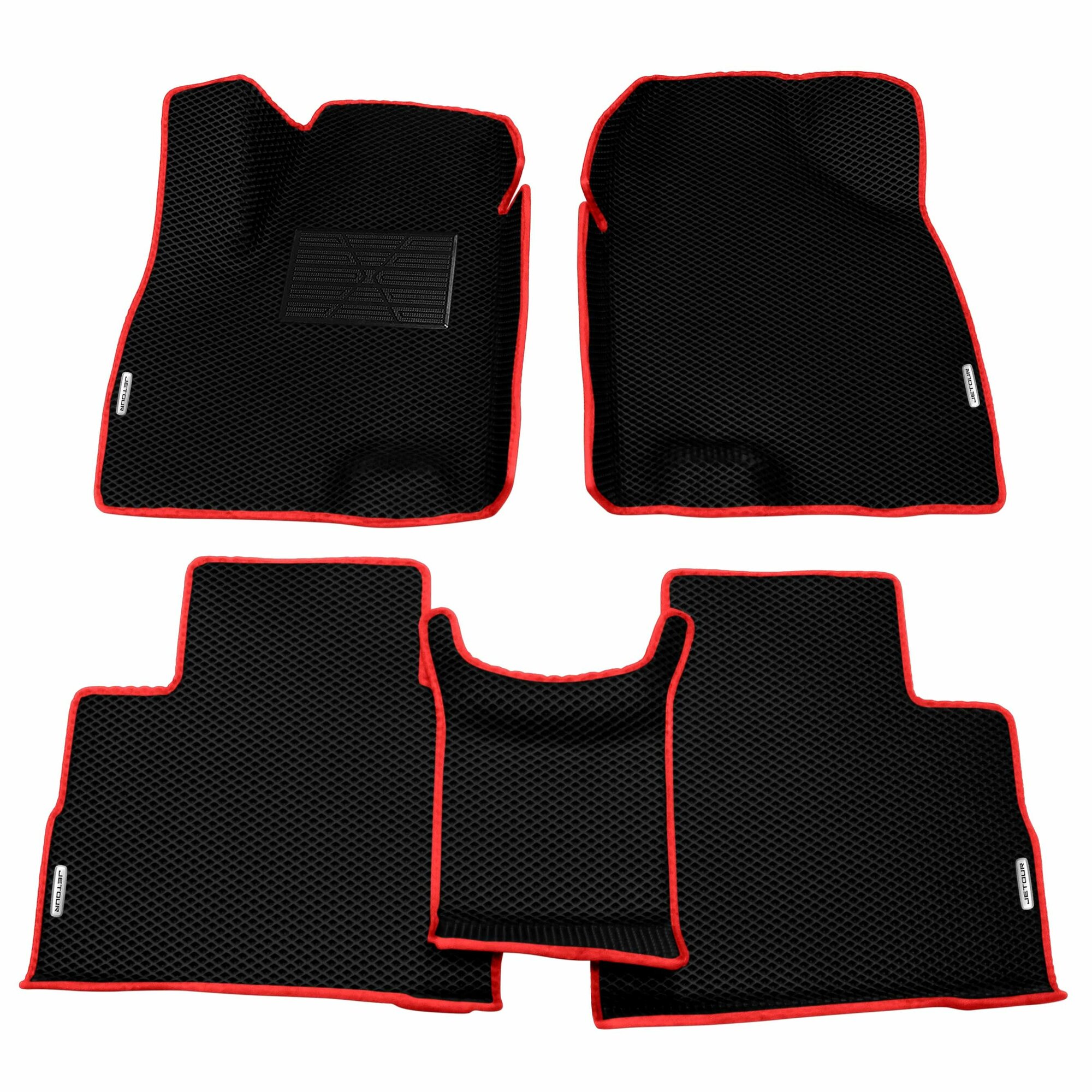 Автомобильные коврики ЭВА (EVA) для Jetour Dashing / Джетур Дашинг с 3D бортами 2022 - н. в. + подпятник + 4 логотипа