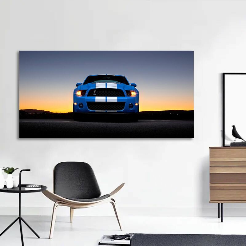 Картина "Стильные авто", на подрамнике, с креплением, 40x80 см