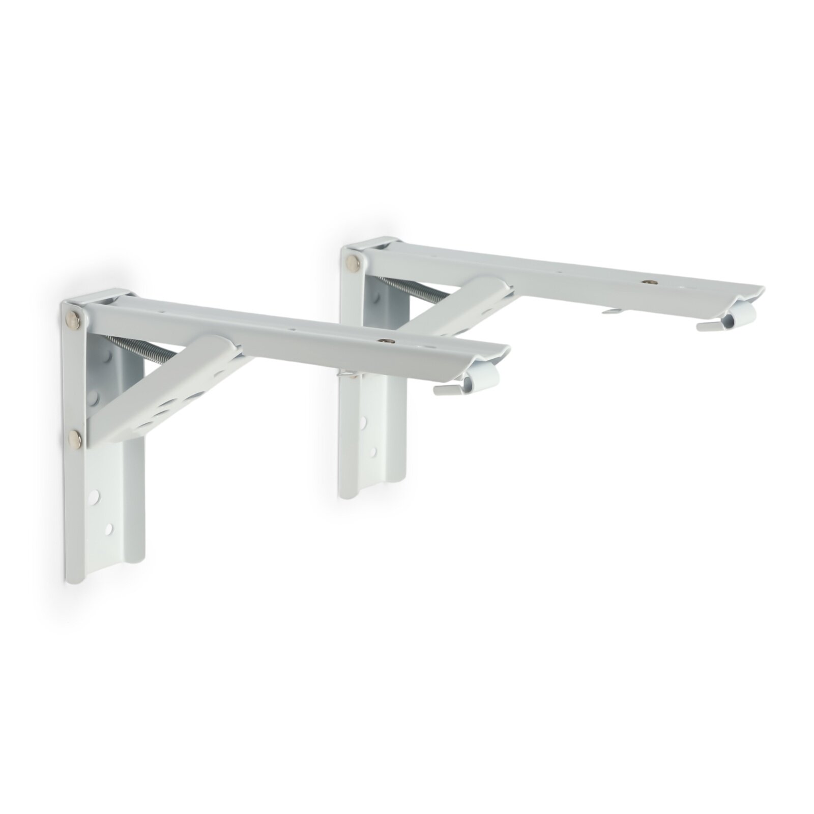 Кронштейн складной для столов и полок тундра, F001, 2 шт, длина 200 мм, сталь, белый