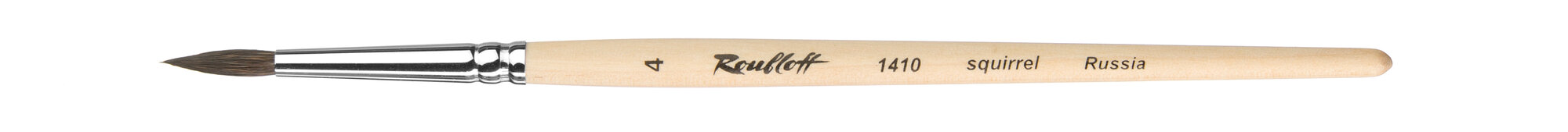Кисть для акварели и гуаши белка круглая ROUBLOFF-1410 №04 ручка короткая