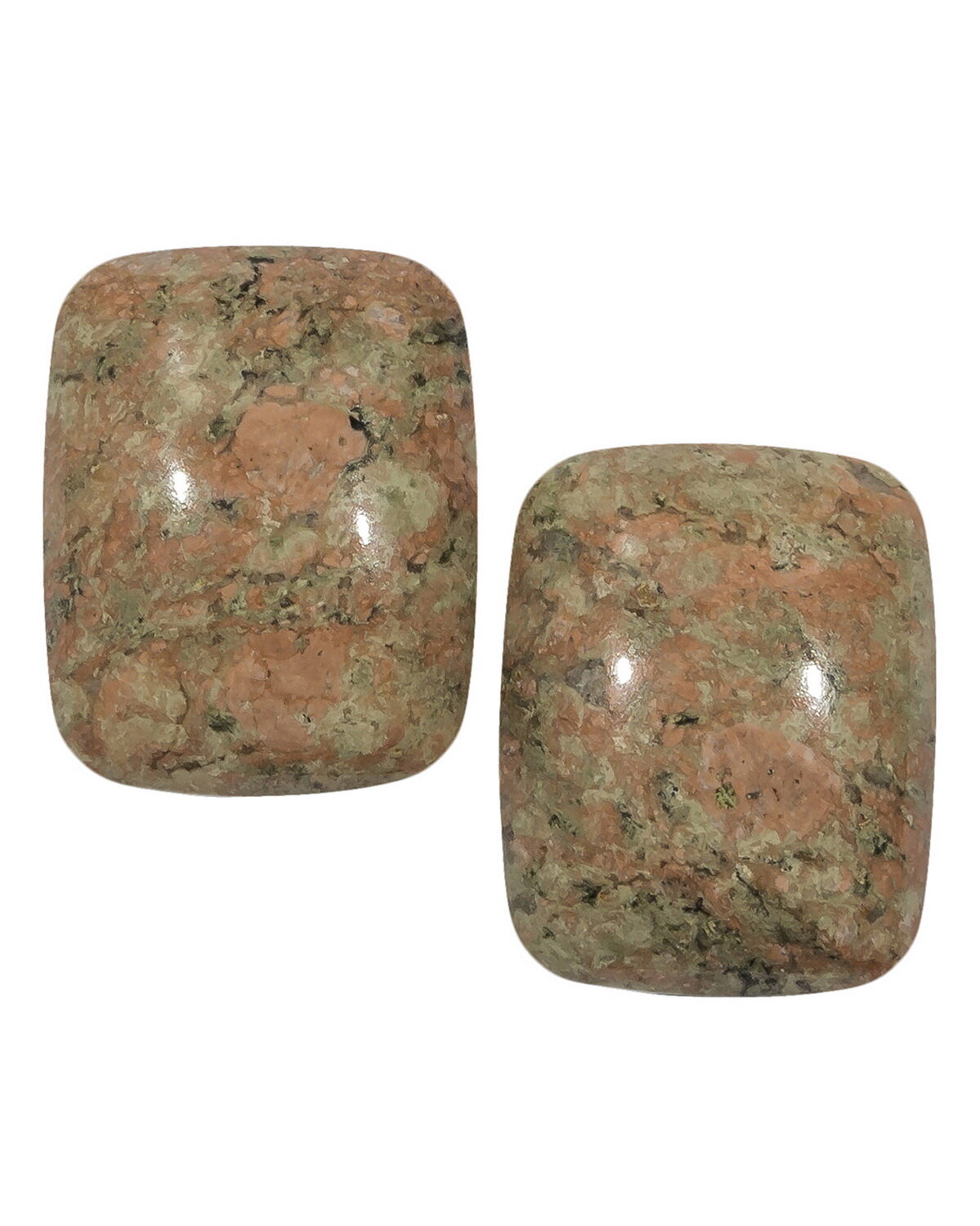 Кабошон Унакит, размер: (пара), размер: 22х18х6 мм, натуральный минерал.