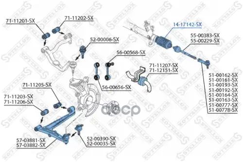 Пыльник рейки рулевой! VW T4 all 91> Stellox арт. 1417142SX