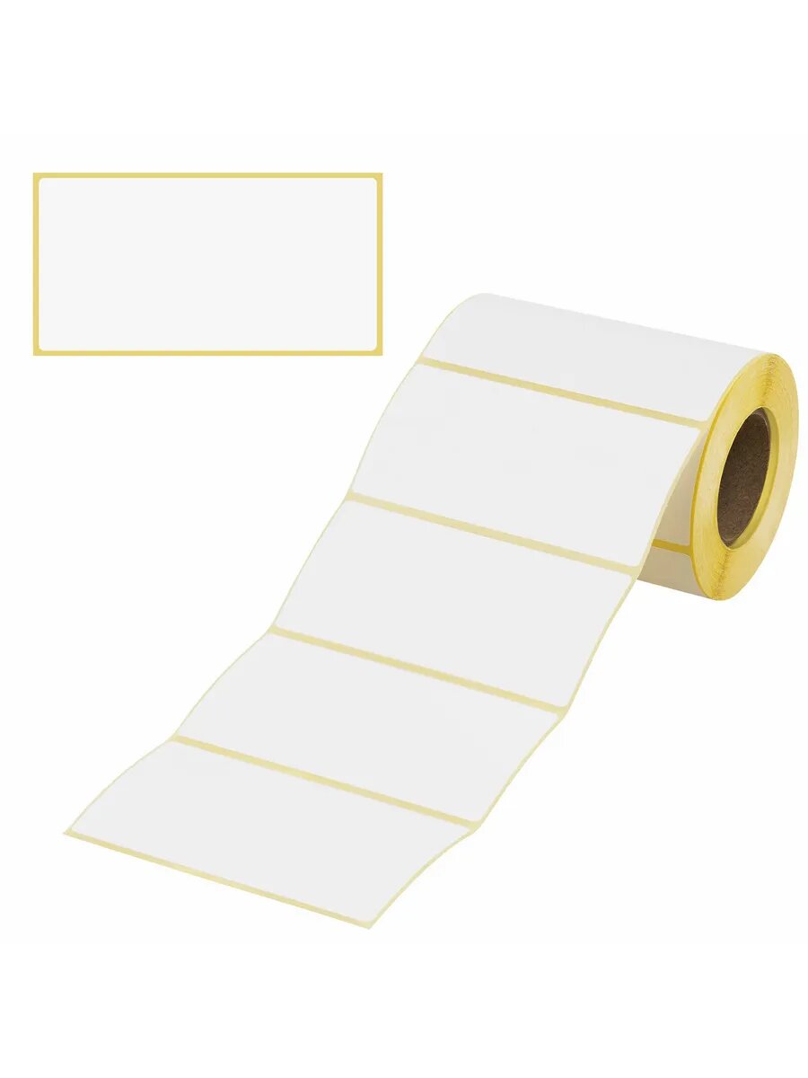 4шт Этикетка ТермоЭко (100х50 мм), 500 этикеток в ролике, с