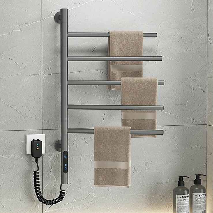 Электрическая сушилка для полотенец с подогревом, цифровой дисплей, возможность поворота на 180, компактная, подходит для ванной комнаты и сушки детской одежды