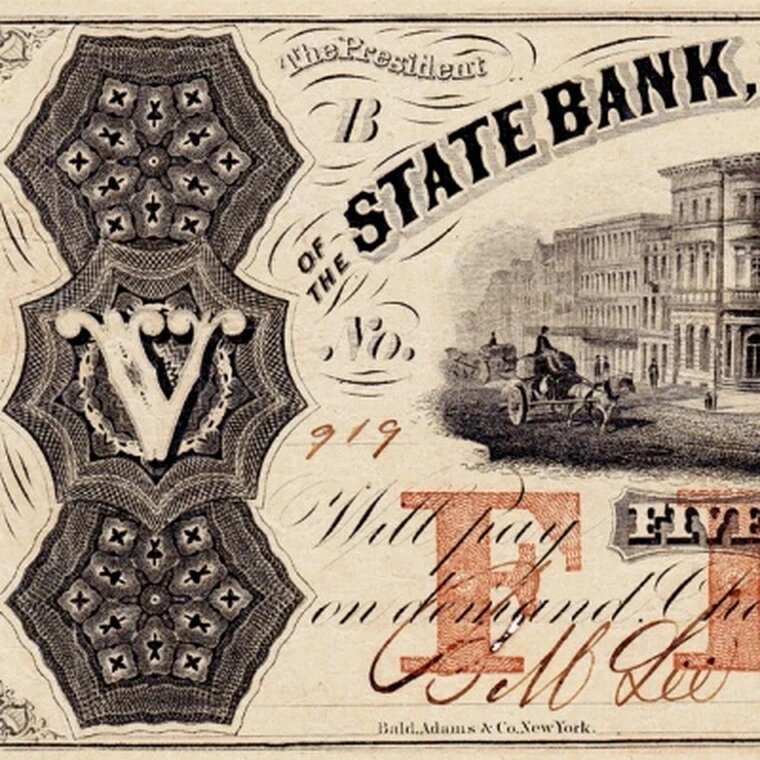 5 долларов 1860 года штат Южная Каролина, сувенирная копия, банкноты и купюры редкие коллекционные