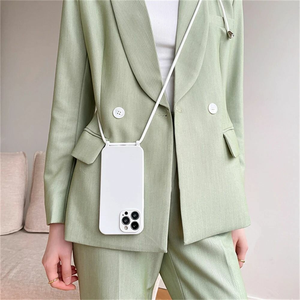 Чехол-ремешок через плечо для iPhone 14 Pro, силиконовый чехол