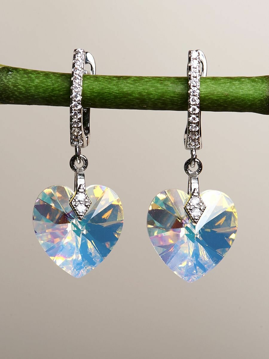Серьги, стекло, кристаллы Swarovski, кристалл