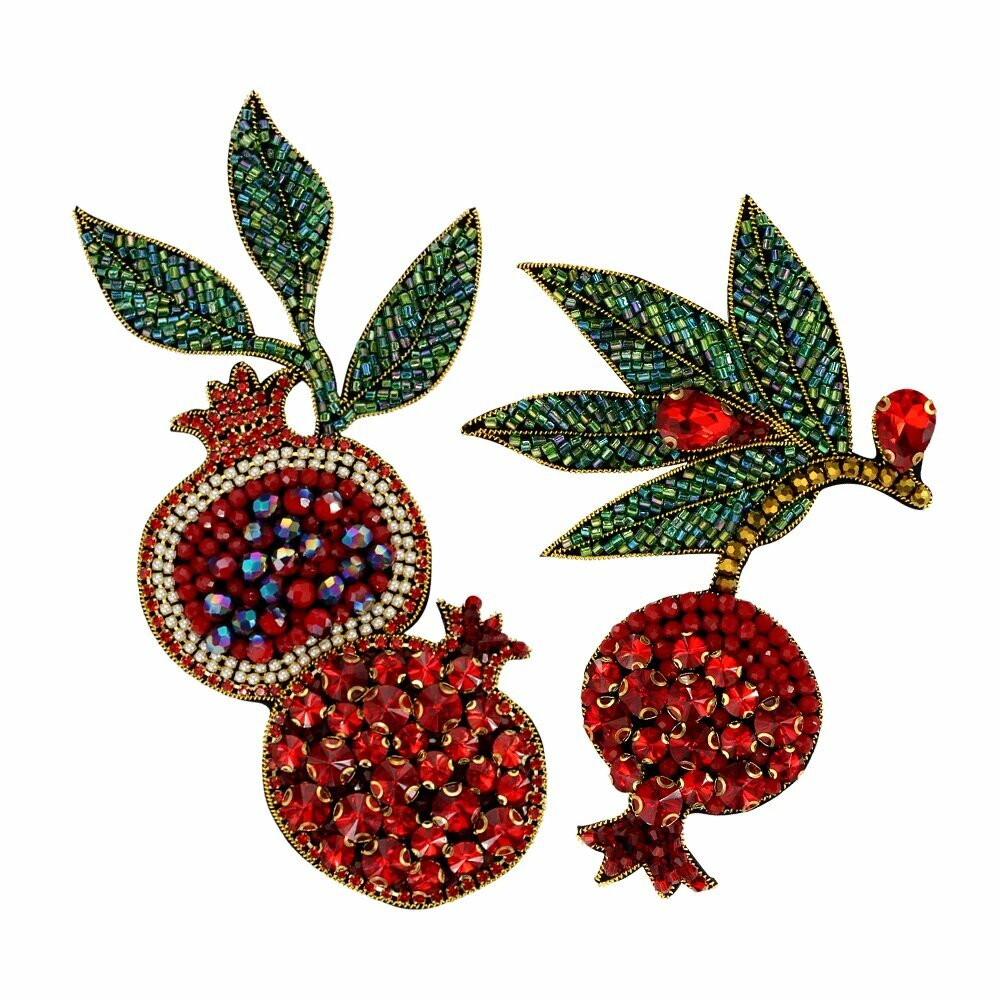 Нашивки с гуавой из бисера NO.9 2pcs