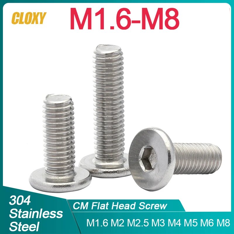 CLOXY Болты М1.6-M8 из нержавеющей стали 304 M6 (10pcs), 16mm