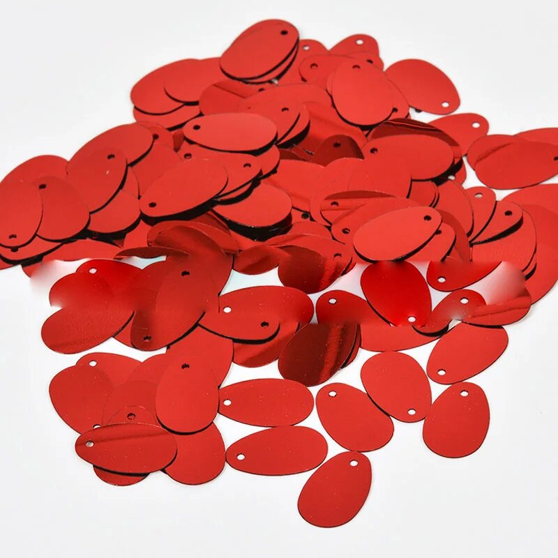 ПВХ пайетки овальные 12×20 мм Красный, 3