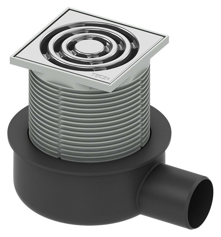 Комплект точечного трапа с сифоном TECEdrainpoint S 50 низкий горизонтальный без фланца, TECE 3601050