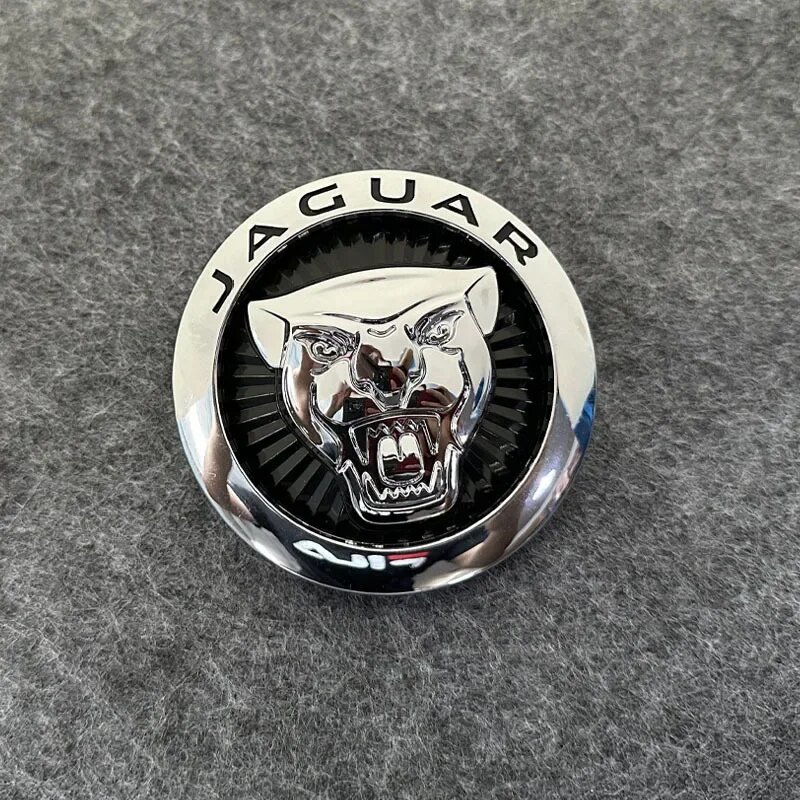 Наклейки-эмблемы на решетку радиатора для автомобилей Jaguar X S F XF XE Jaguar Silver Black, 8.6cm