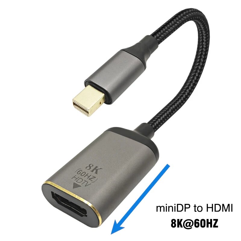 MiniDP to HDMI 8K@60Hz, черный