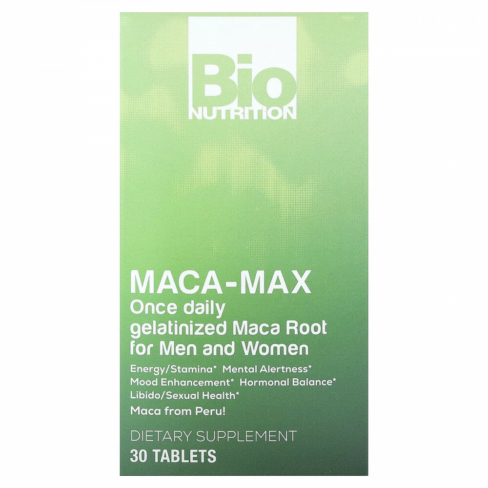 Bio Nutrition, Maca-Max, для мужчин и женщин, 1000 мг, 30 таблеток