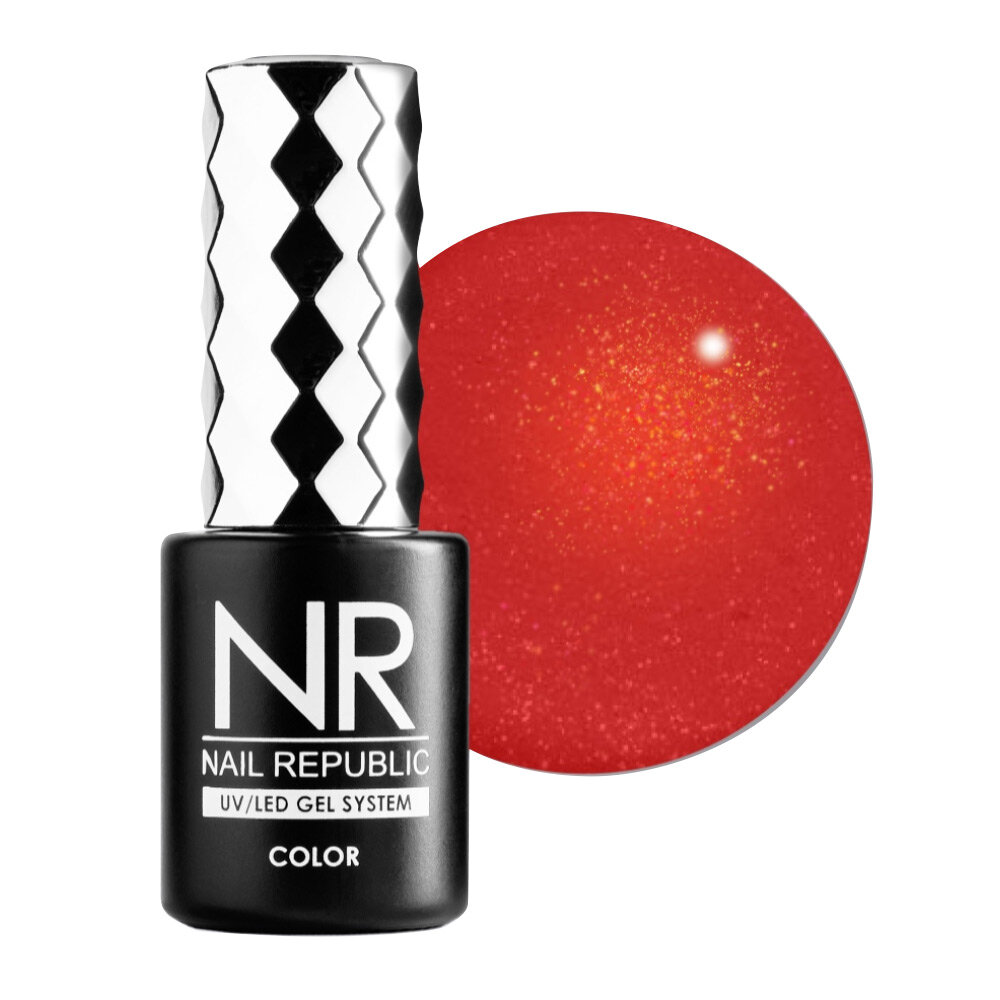 Гель-лак для ногтей Nail Republic №453, Мерцающий красный, 10 мл