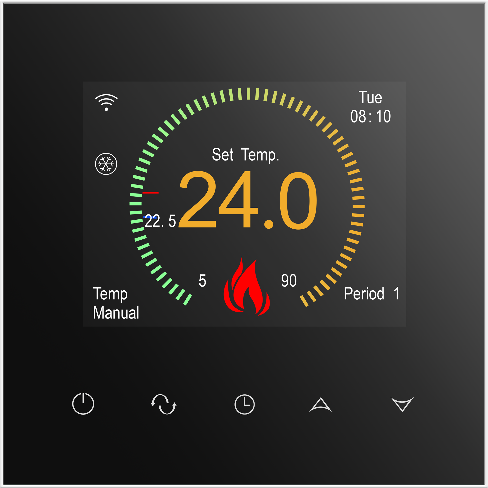 Терморегулятор BEOK TCB38B, для теплого пола и Умный дом, Wi-Fi, черный