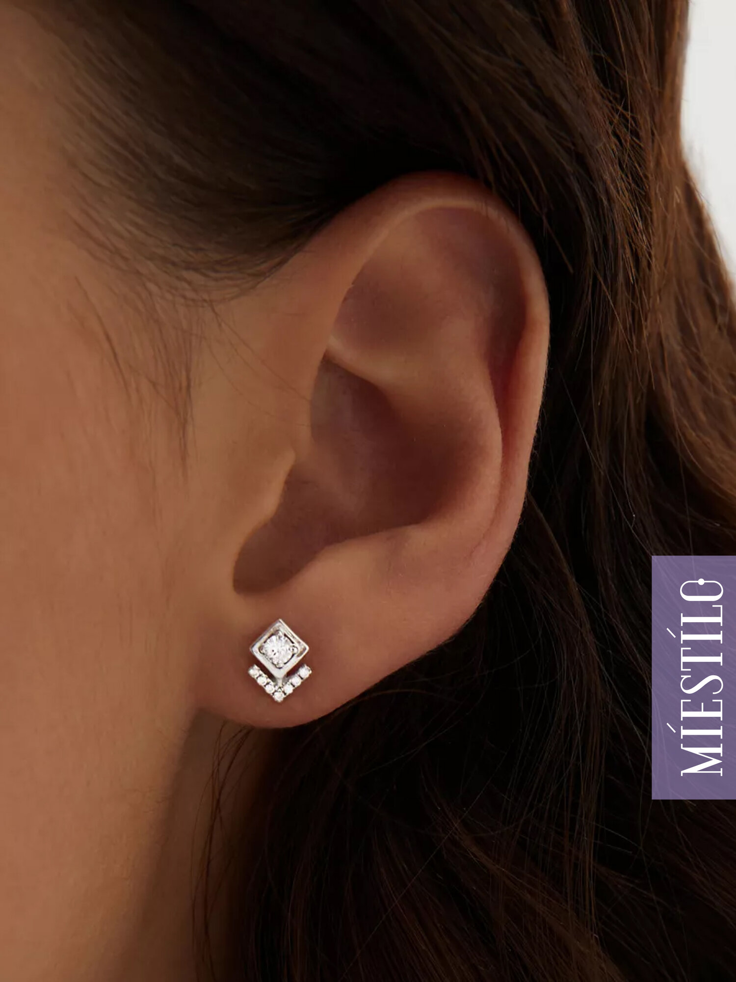 Серьги, серебро, 925 проба, родирование, фианит