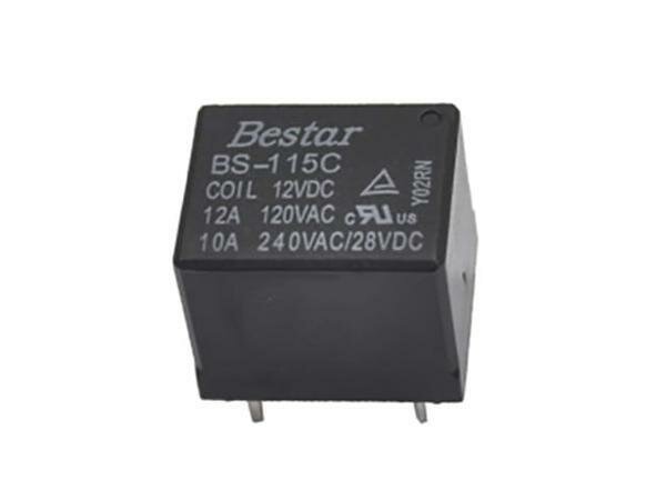 Реле BESTAR BS-115C-12A-12VDC, электромагнитное, субминиатюрное, Uкат 12 ВDC, Iком 10 А, SPDT