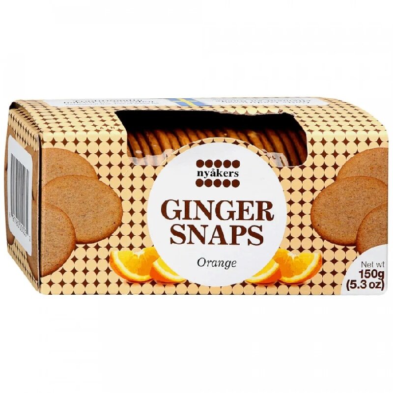 Печенье NYAKERS Хрустящее имбирное со вкусом апельсина 150г