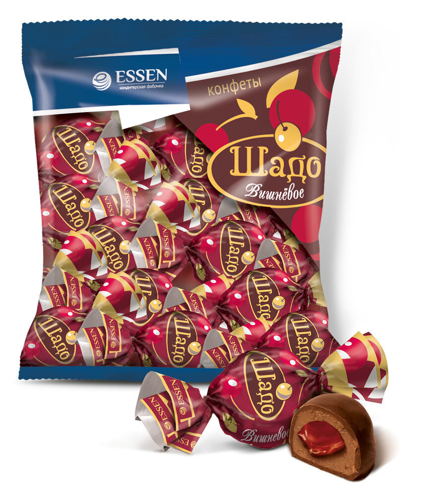 Конфеты "Шадо вишневое" с желейной начинкой, пакет 1 кг.