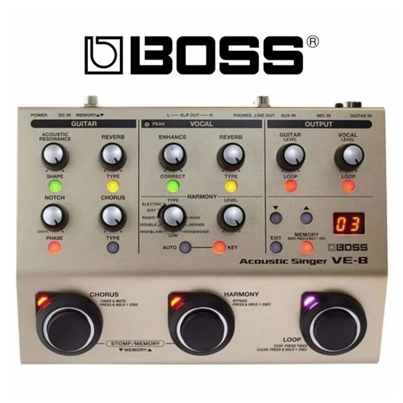 Boss VE-8 акустический певец со встроенным процессором эффектов для вокала с акустическими гитарами