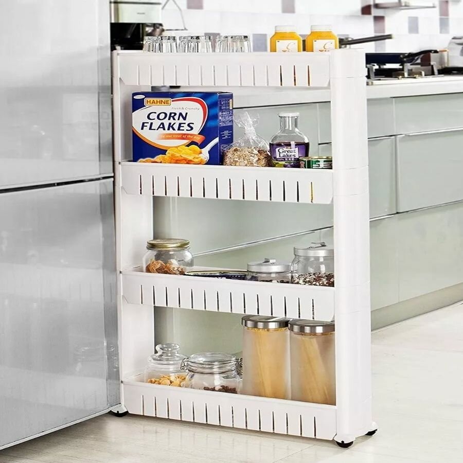 Этажерка на колесиках, этажерка для кухни ванной