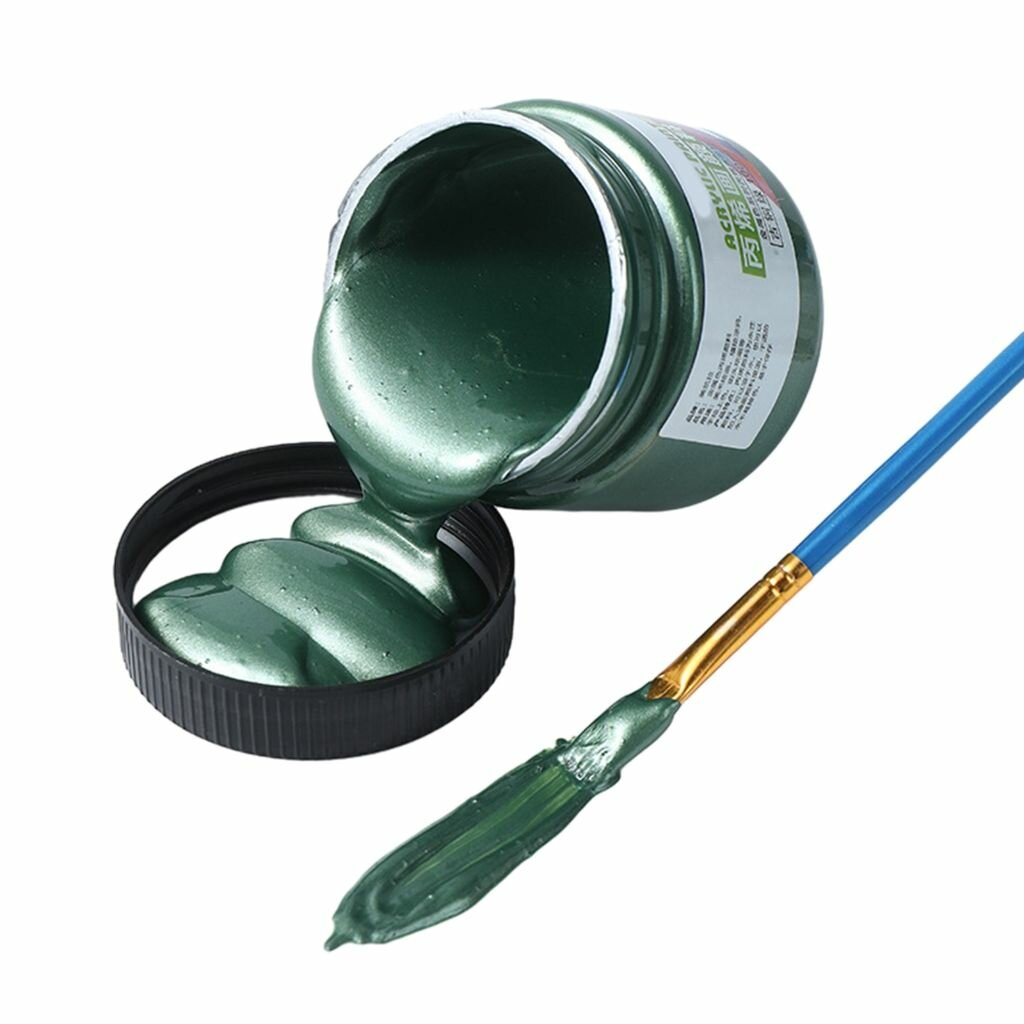 (1 бутылка) 100 мл перламутровые металлические водостойкие акриловые краски (высокие) - бронзово-зеленый