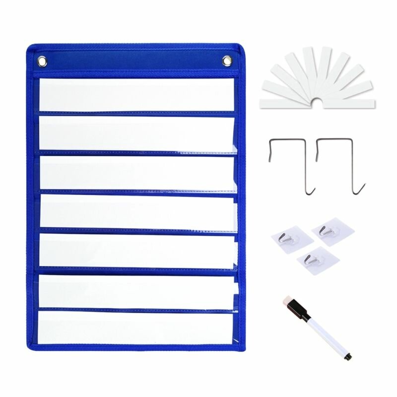 7-слойная магнитная карманная диаграмма с 10 двусторонними пустыми карточками, стираемым маркером, для ежедневного расписания, учебных занятий