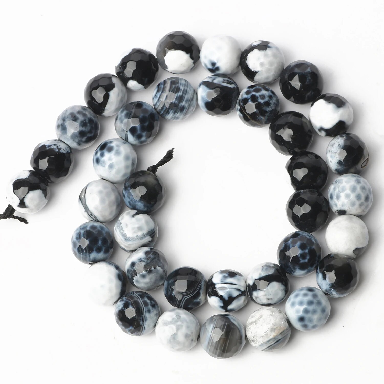 Синие огненные агаты бусины LNMBII 6/8/10 мм 6mm 61pcs beads, black white agate