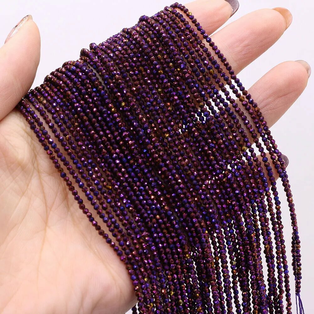 Светло-фиолетовые бусины из полудрагоценного камня 2 мм 3MM, Burgundy