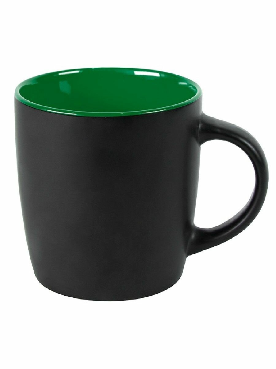 Кружка INTRO, черный с зеленым, 350 мл, керамика