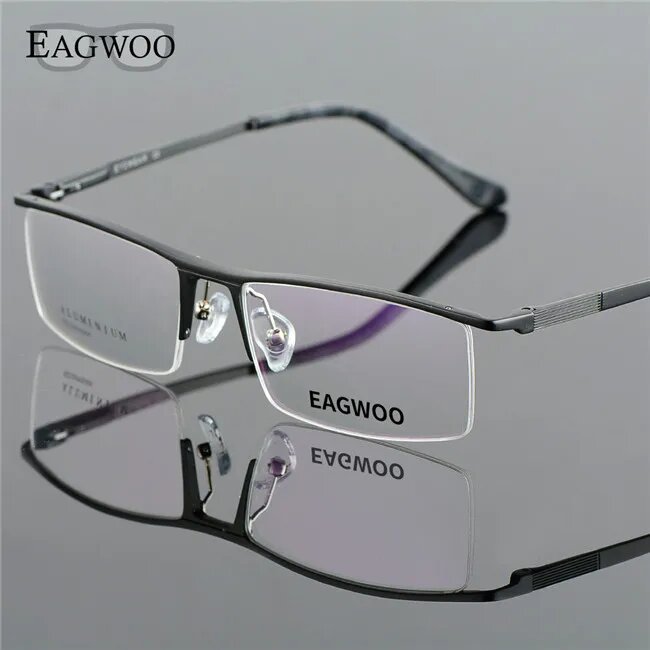 Мужские очки EAGWOO в полуоправе, Black