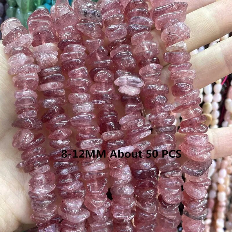 Бусины из клубничного кварца SYSRXLR 8-12MM About 50 PCS