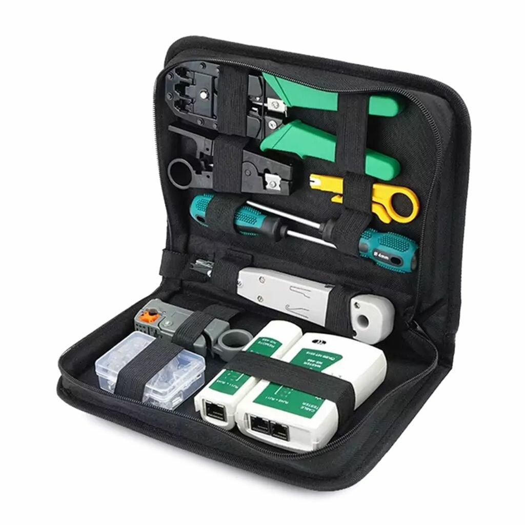 Сетевой Ethernet LAN RJ45 Cat5e Cat6 Кабельный тестер Щипцы для обжима Набор инструментов