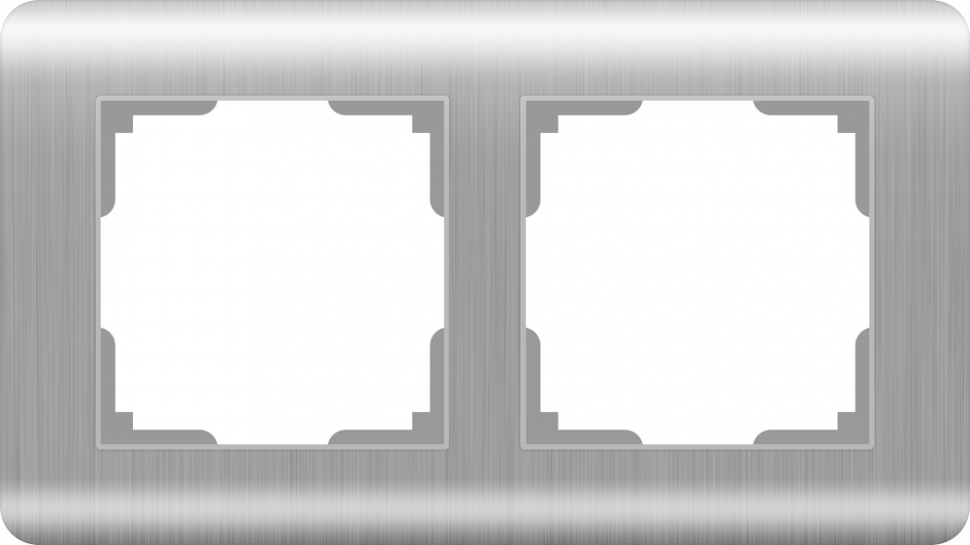 Рамка из пластика на 2 поста Werkel Stream W0022106 серебряный