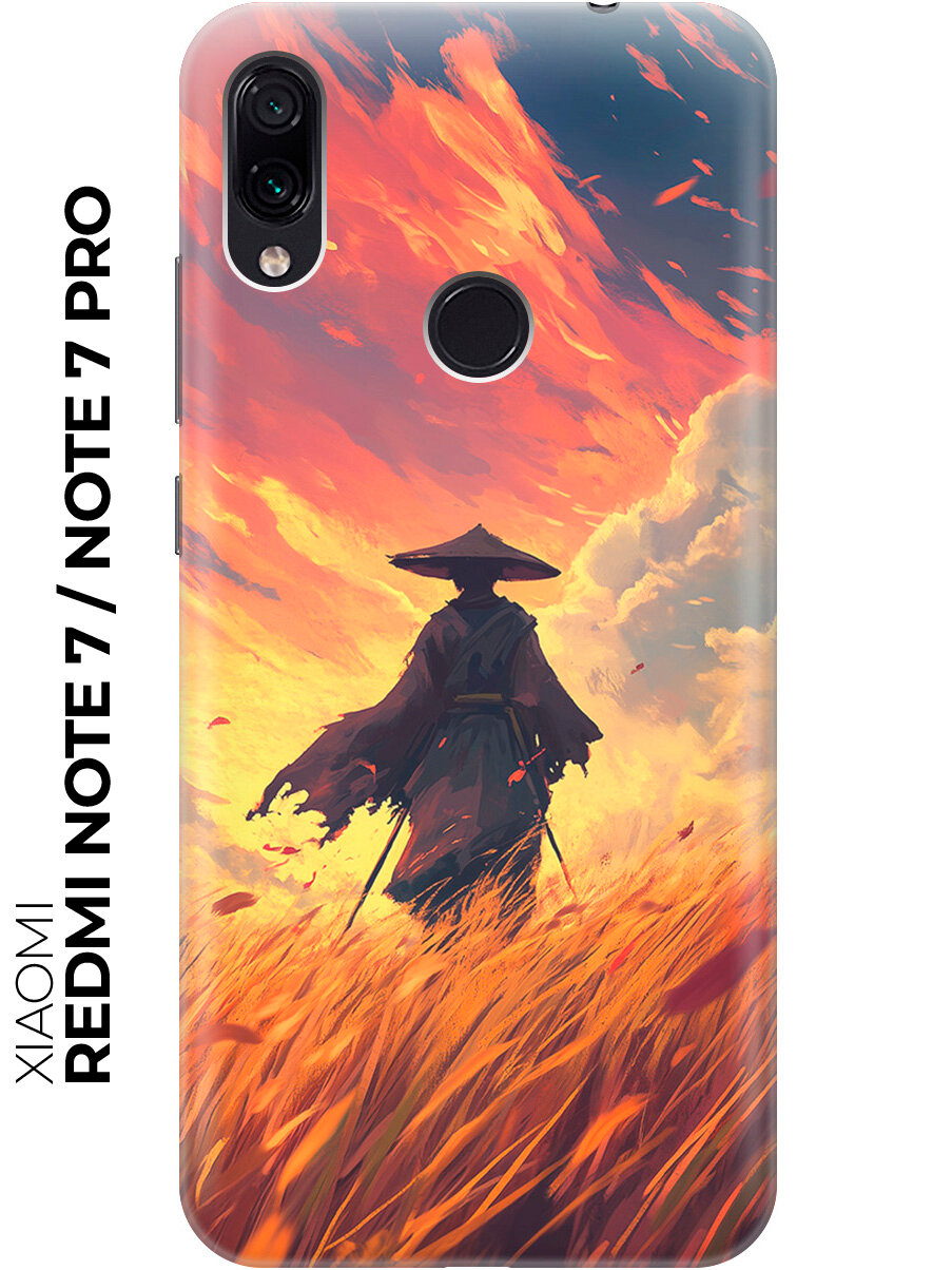 Силиконовый чехол на Xiaomi Redmi Note 7 / Note 7 Pro с принтом "Ронин"