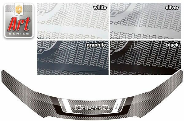 Дефлектор капота Toyota Highlander 2013 2020 Серия "Art" черная САпластик