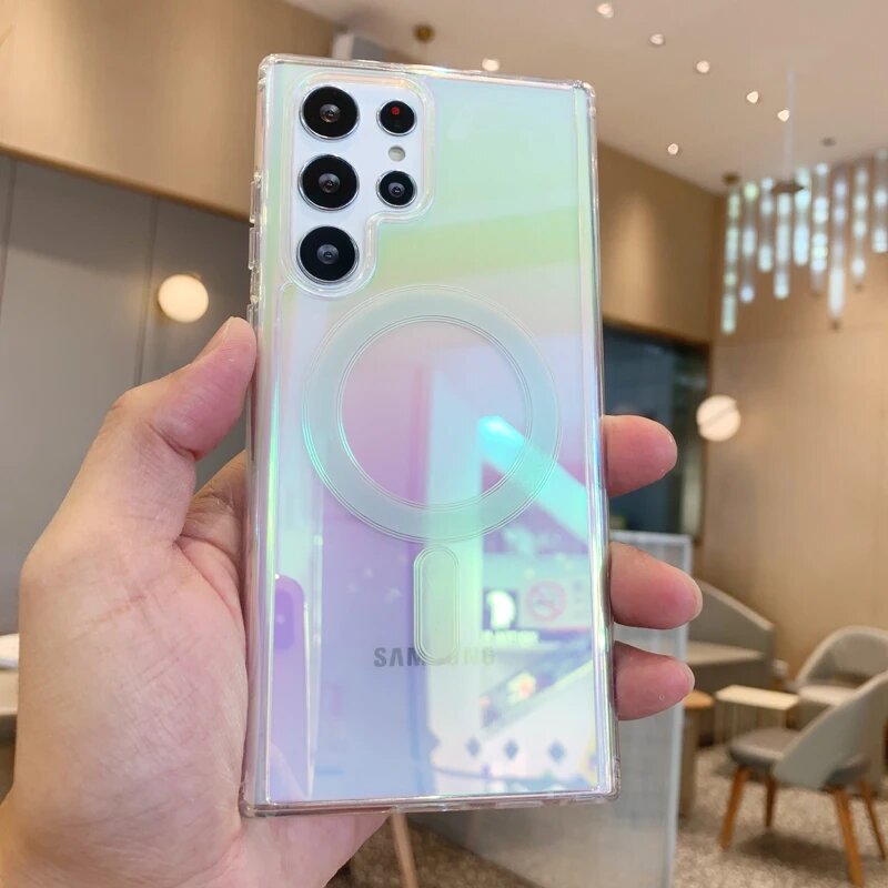 Чехол с градиентом для Magsafe для Samsung Galaxy S25 S24 S23 S22 S21 S20 FE Note 20 Ultra A55 A54 A35 A15 A16 A26 A36 A56 Hard Cover