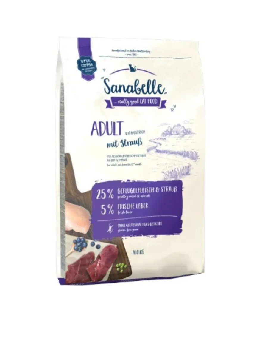 Сухой для кошек Adult (страус) 10 кг