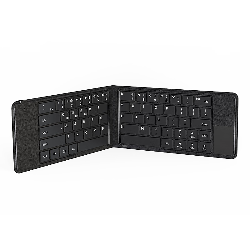 B.O.W 【Officially Authorized by HUAWEI】HB168 Three-fold Smartphone Intelligent Touch Bluetooth Keyboard Wireless External Notebook Mobile Tablet Universal Keyboard Black