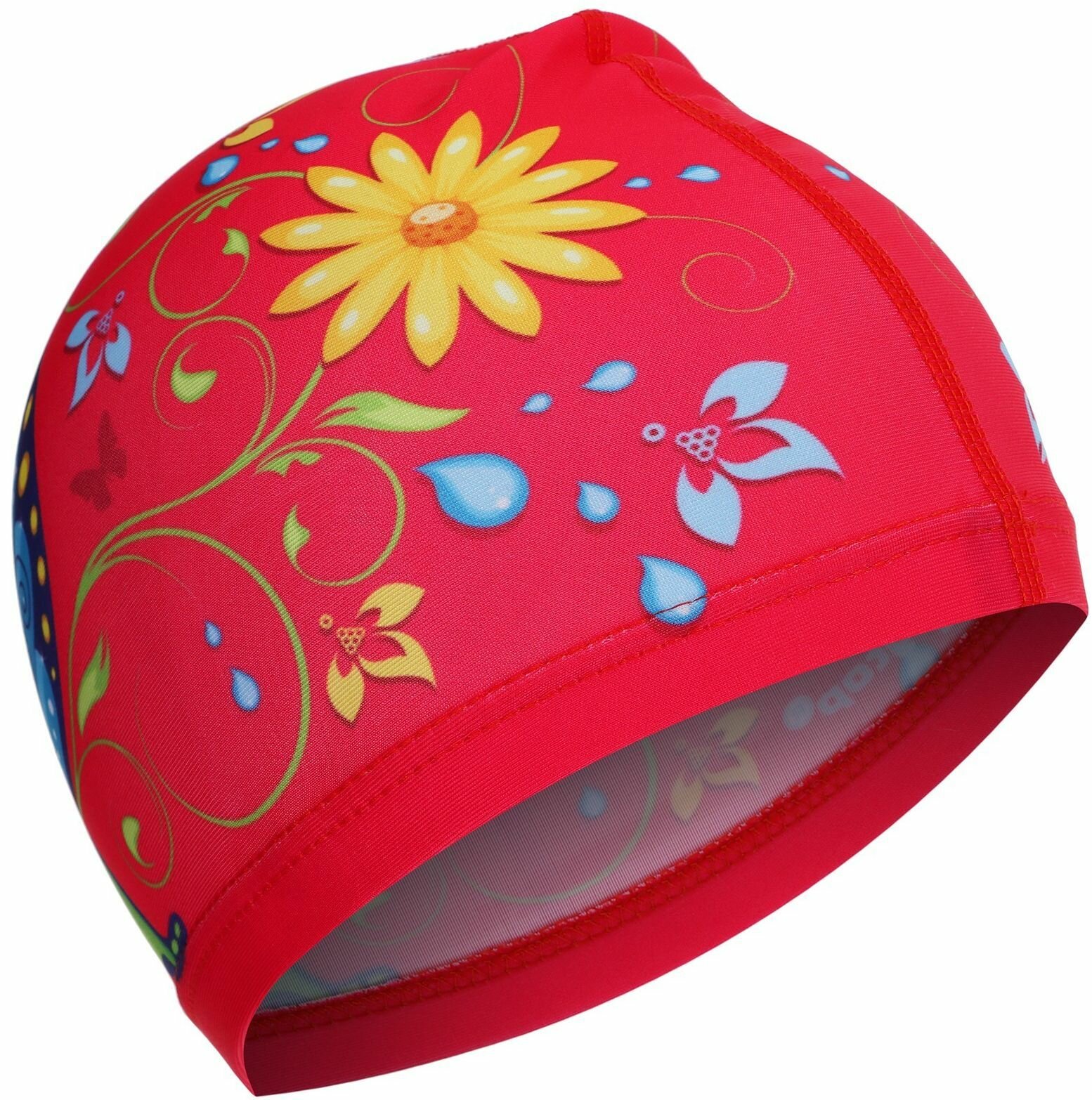 Тканевая шапочка для плавания "Бабочка", детская плавательная шапка для купания в бассейне, обхват 46-52 см