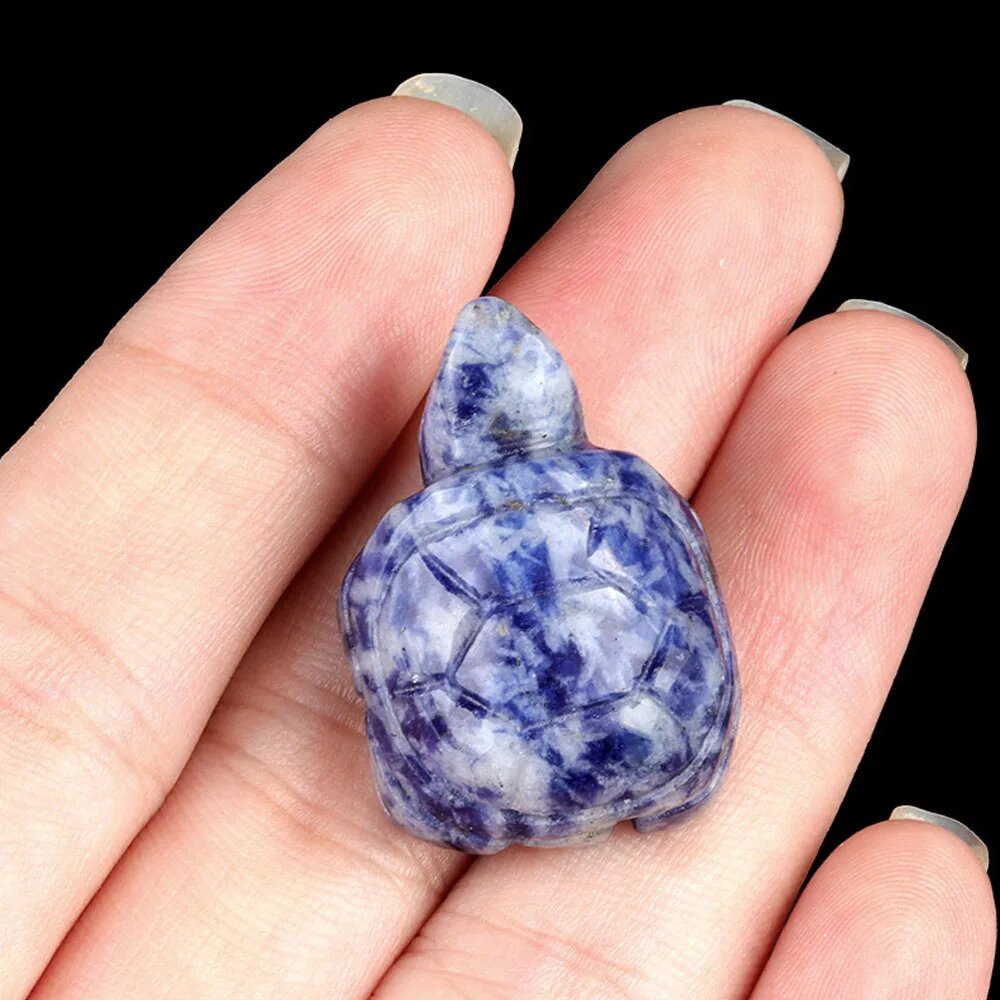 Маленькая черепаха из агата Фиолетовый, blue dot