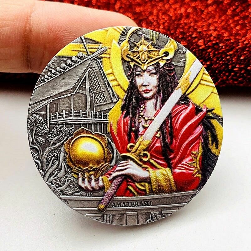Цвет Аматерасу Коллекция Монеты Древняя коллекция значков Подходит для подарочной коллекции