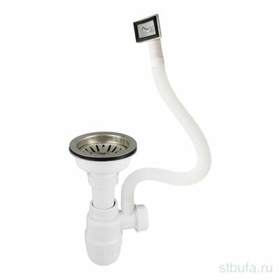 Сифон для мойки санакс 8728 большая горловина с переливом (20)