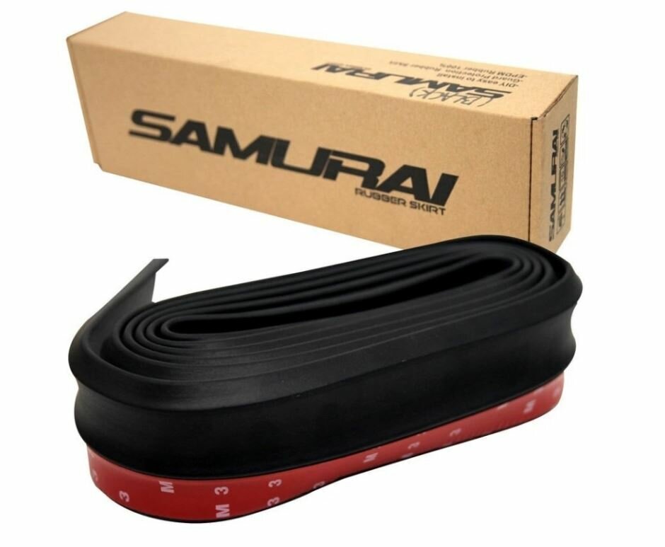 Универсальная резиновая губа SAMURAI на передний бампер, черная
