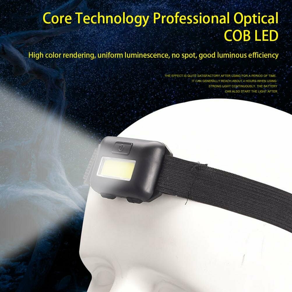 6 шт, налобный фонарик COB, супер яркий светодиодный фонарь, ультра легкая повязка на голову для бегунов, кемпинга, пешего туризма, работы