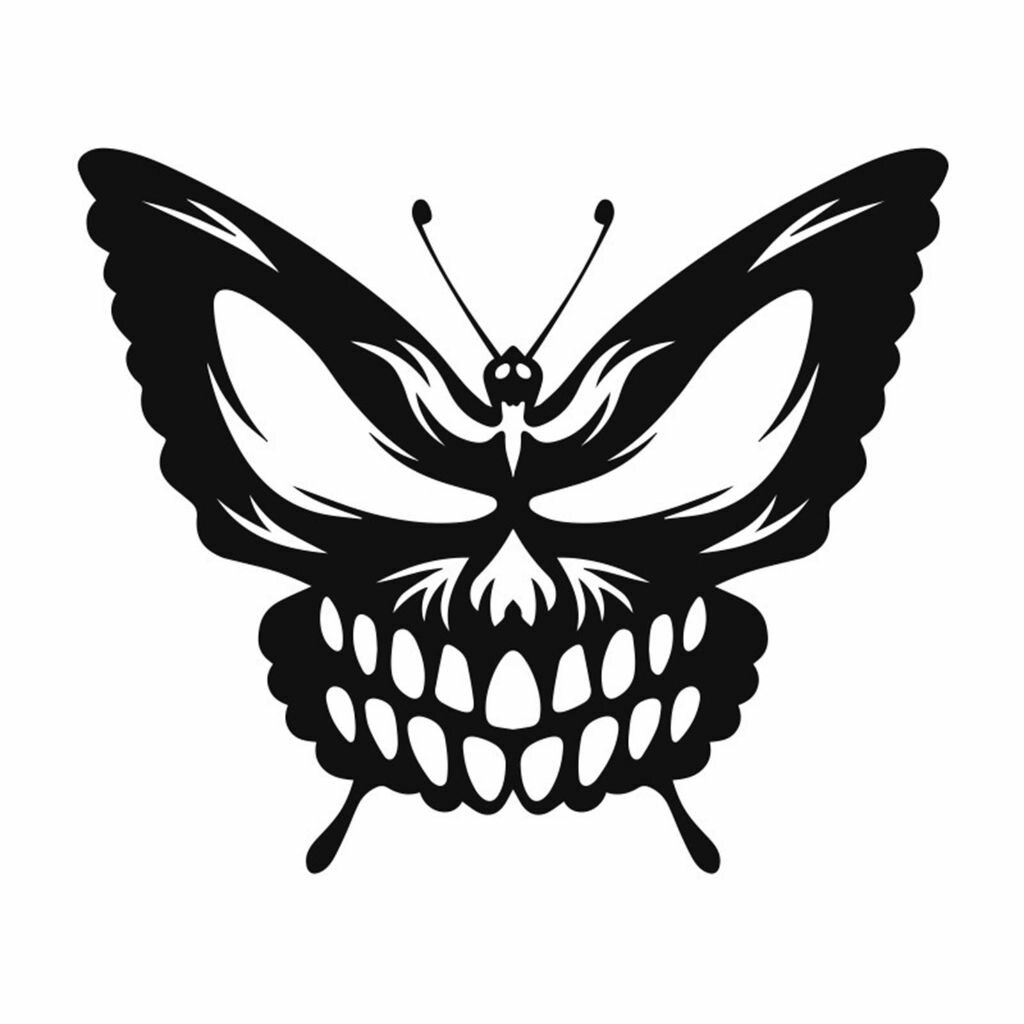 Металлическая настенная скульптура с дизайном черепа и бабочки для интерьера и экстерьера, - D