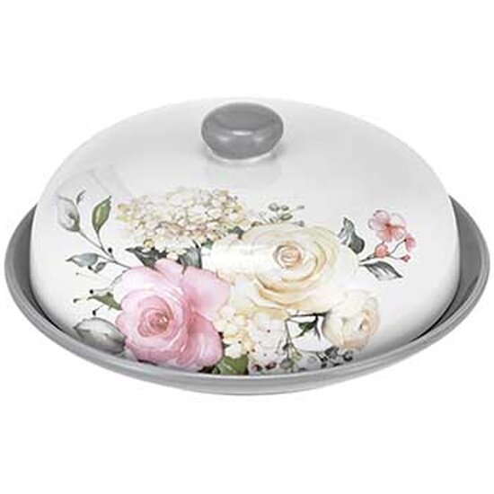 Блюдо для блинов Prima Collection Белла Анна 23 см, с крышкой, доломит (PC73BA23)